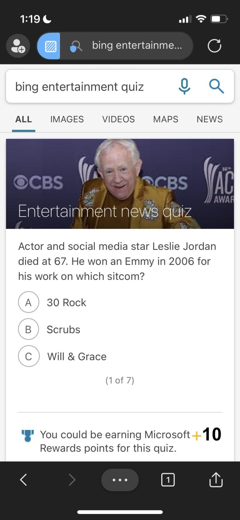 Bing Entertainment Quiz: Get 10 Microsoft Reward Points - Daily Contributor